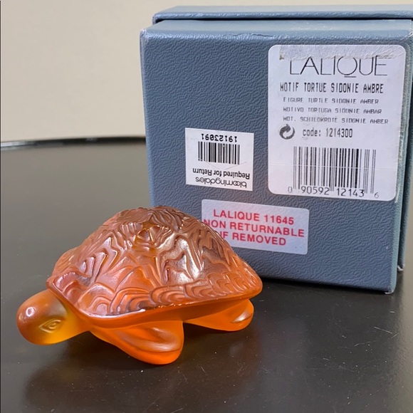 Lalique | Accents | Lalique Turtle Sidonie Amber Ref 21430 | Poshmark